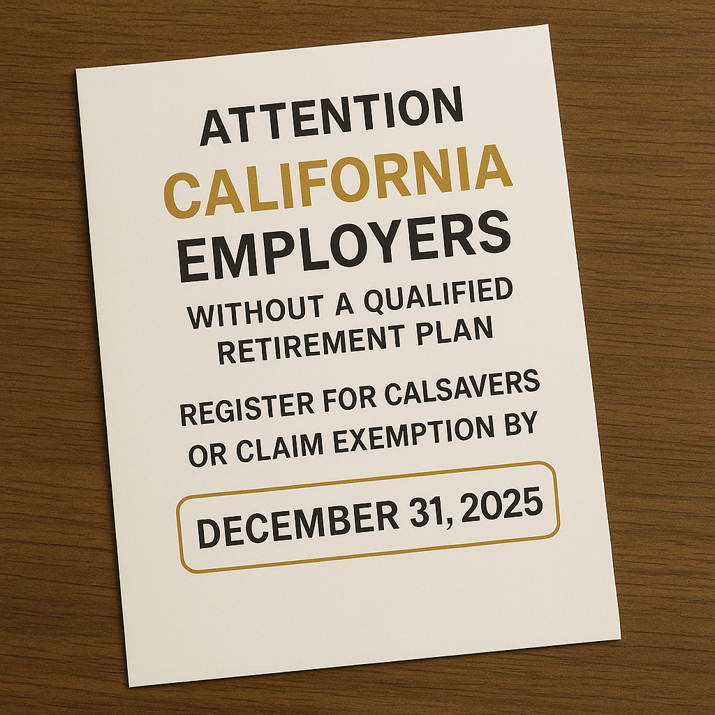 California Employers: CalSavers Deadline is December 31, 2025 ...